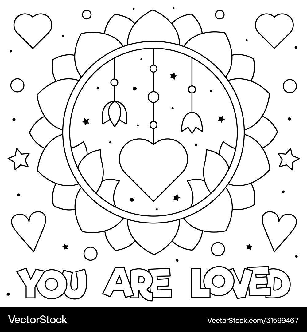 You are loved coloring page Royalty Free Vector Image