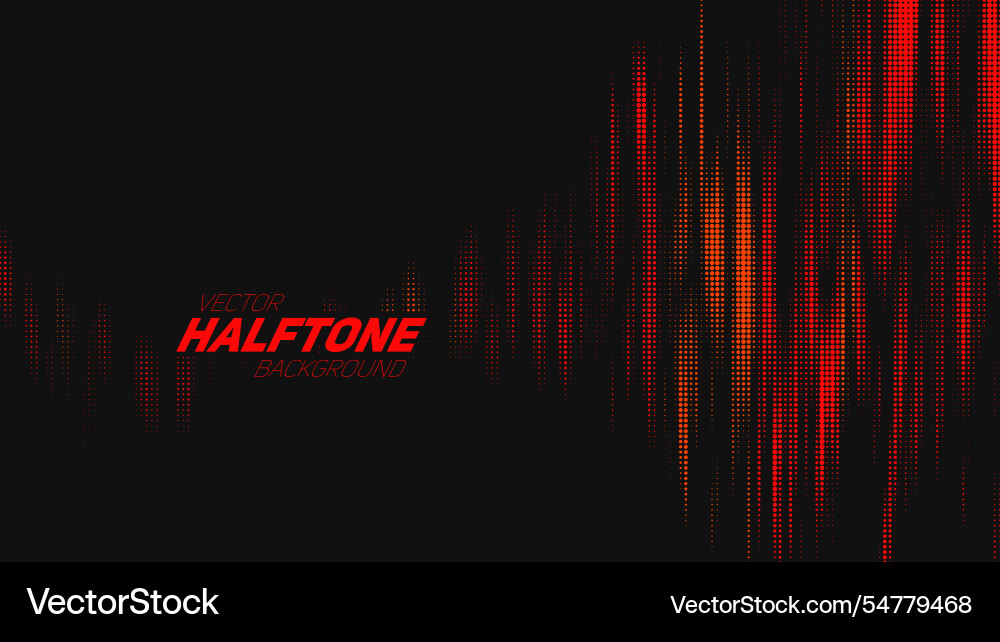 Abstract torn red halftone sound wave Royalty Free Vector