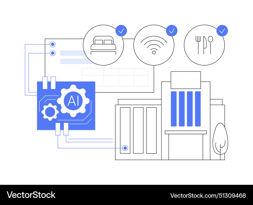 Ai-backed facility maintenance abstract concept Vector Image