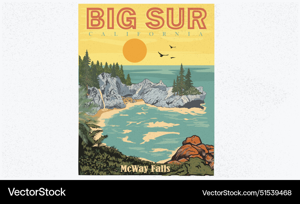 Big sur artwork Royalty Free Vector Image - VectorStock