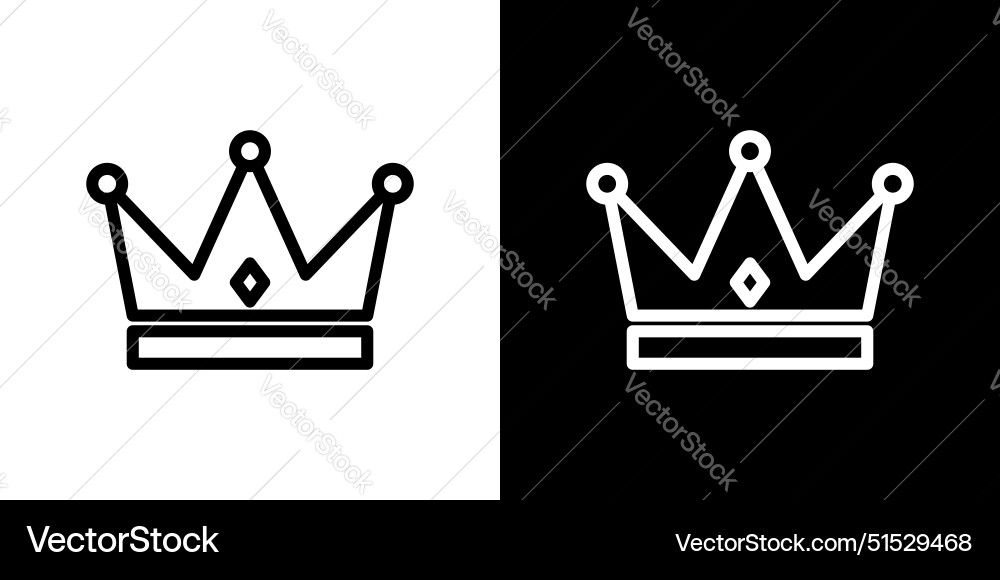 Crown icon set royal king or queen luxury Vector Image