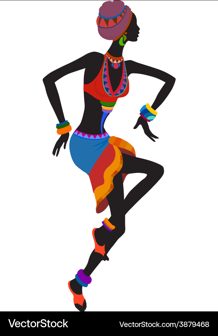 Ethnic dance african woman Royalty Free Vector Image