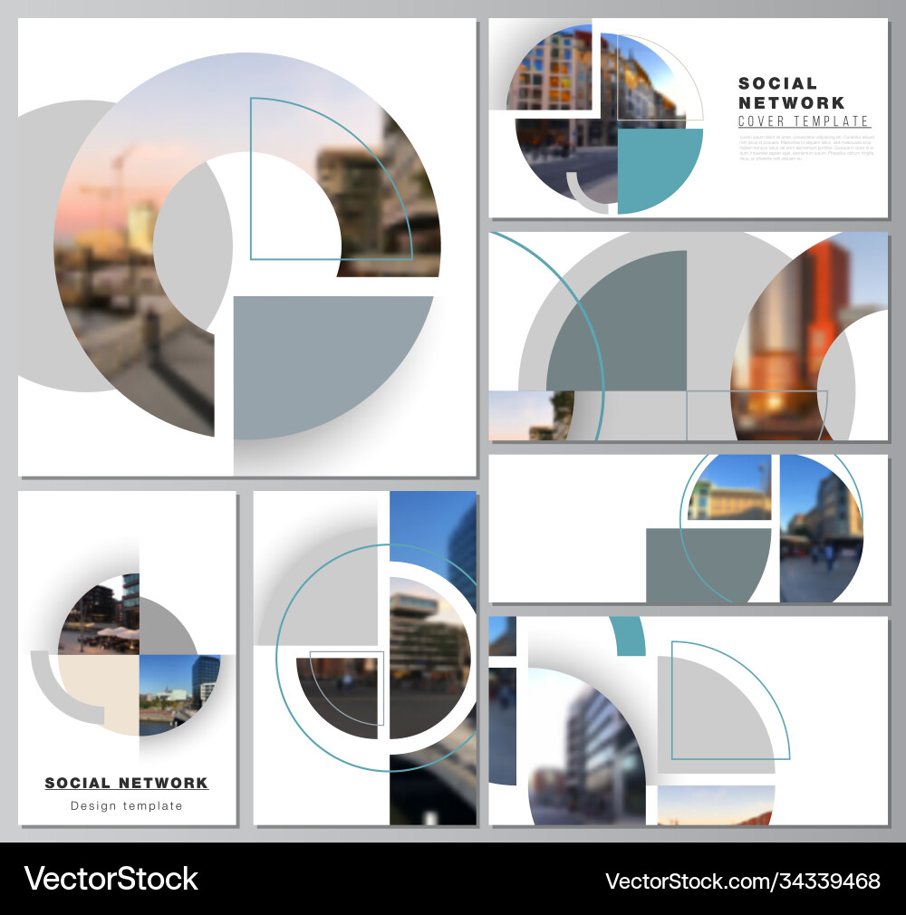 Layouts modern social network mockups Royalty Free Vector