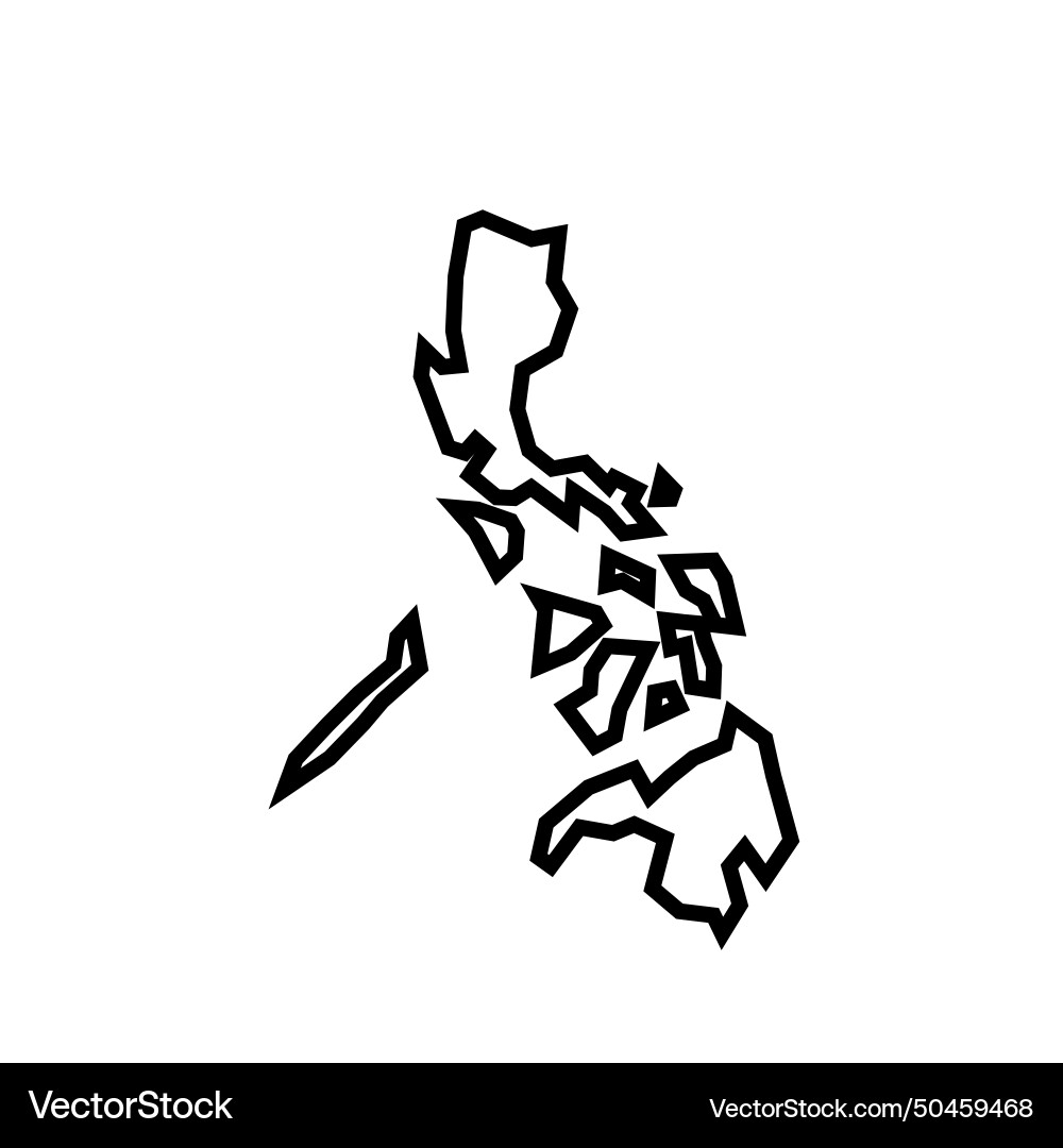 Philippines country map thick outline icon Vector Image
