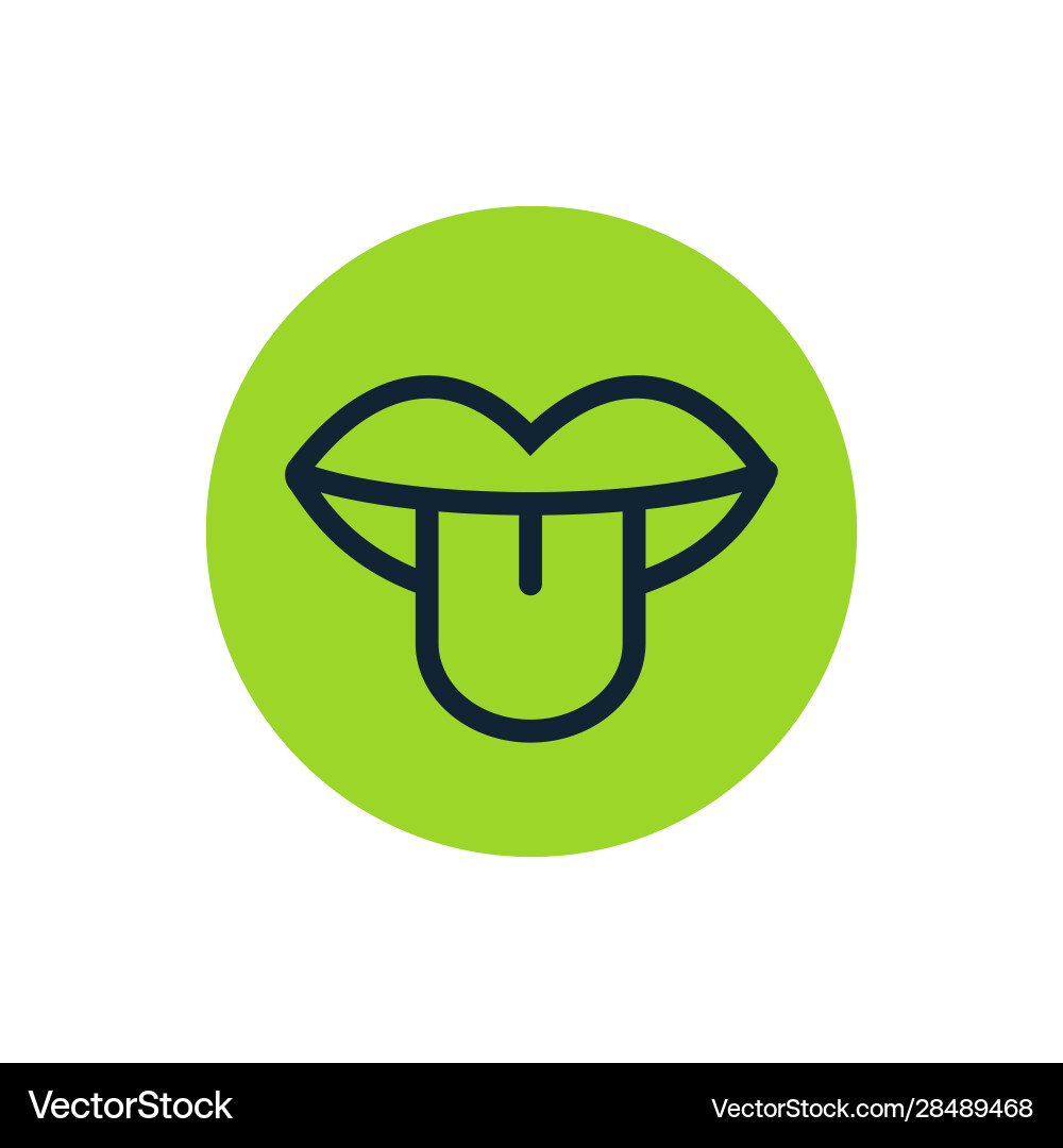 Tongue icon mouth taste lick Royalty Free Vector Image