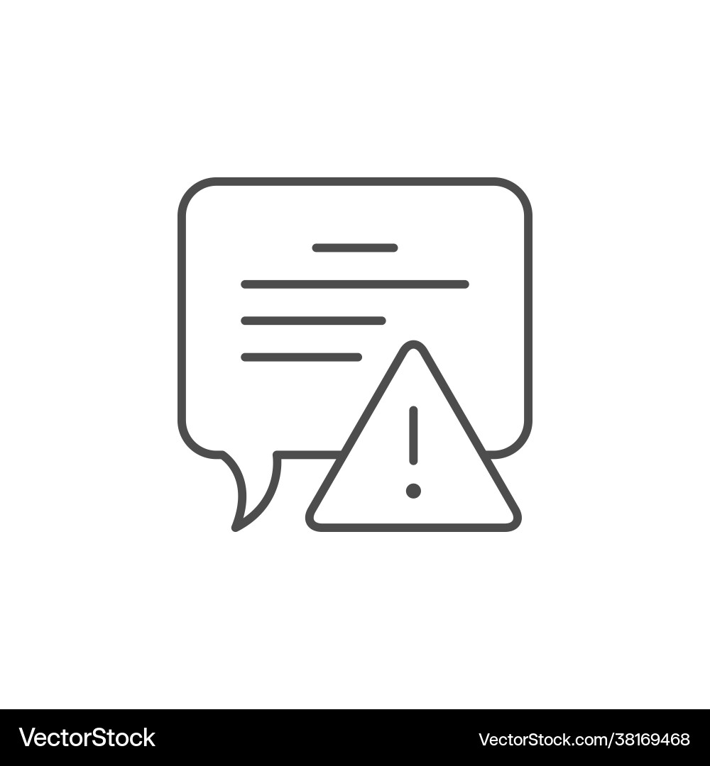 Warning message line outline icon Royalty Free Vector Image