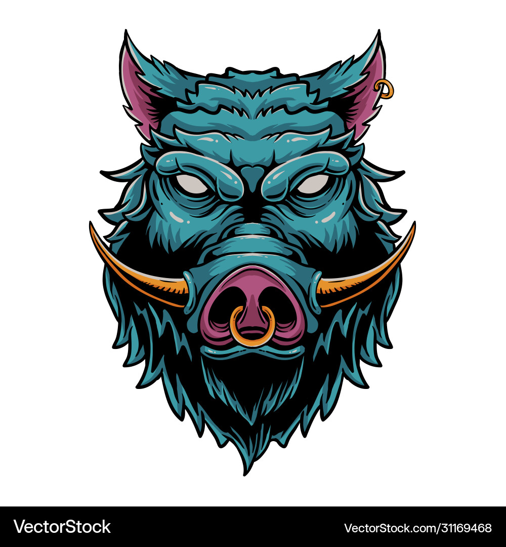 Wild boar head Royalty Free Vector Image - VectorStock
