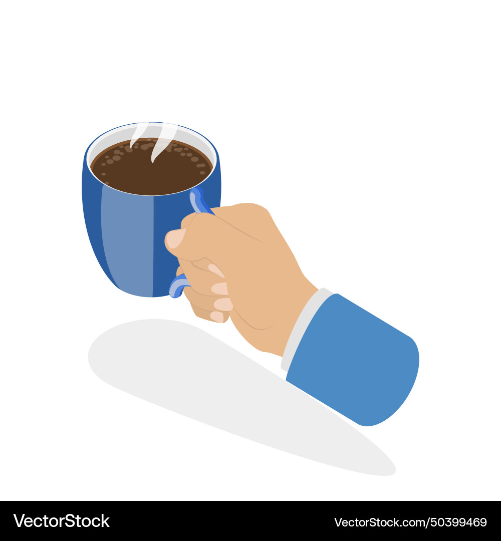 3d isometric flat set of hand gestures Royalty Free Vector