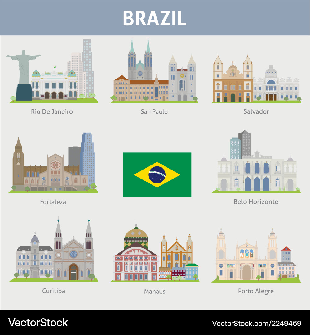 Brazilian Cityscapes Royalty Free Vector Image