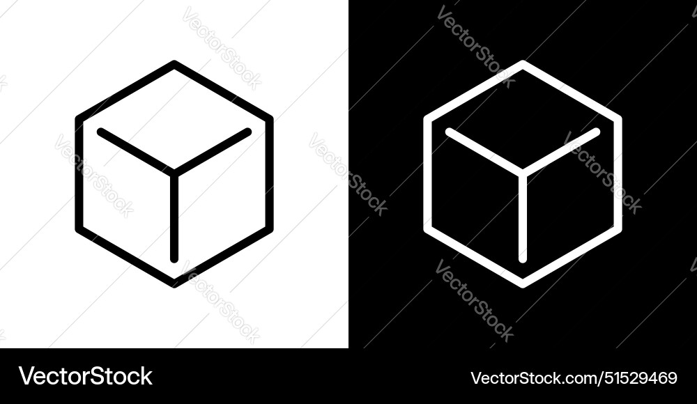Cube icon set square sugar 3d symbol cubic Vector Image