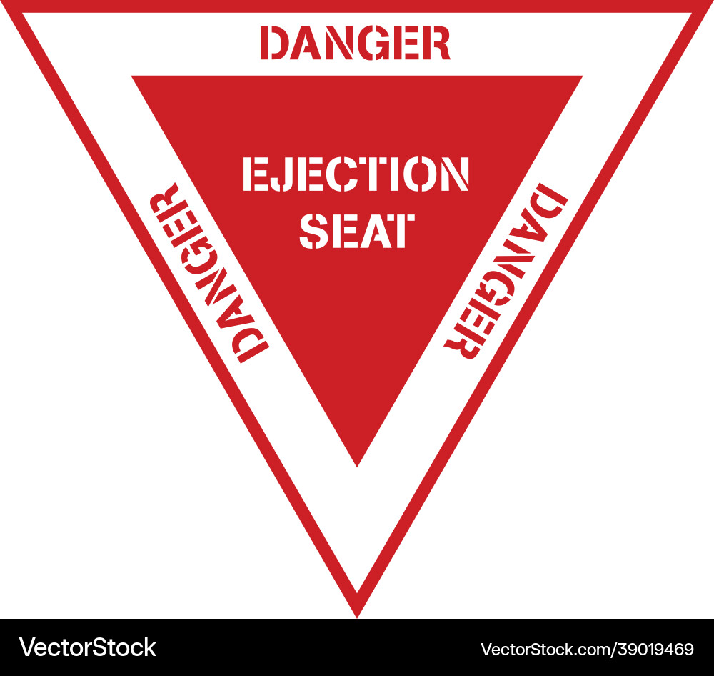 Danger ejection seat aircraft aviation symbol Vector Image