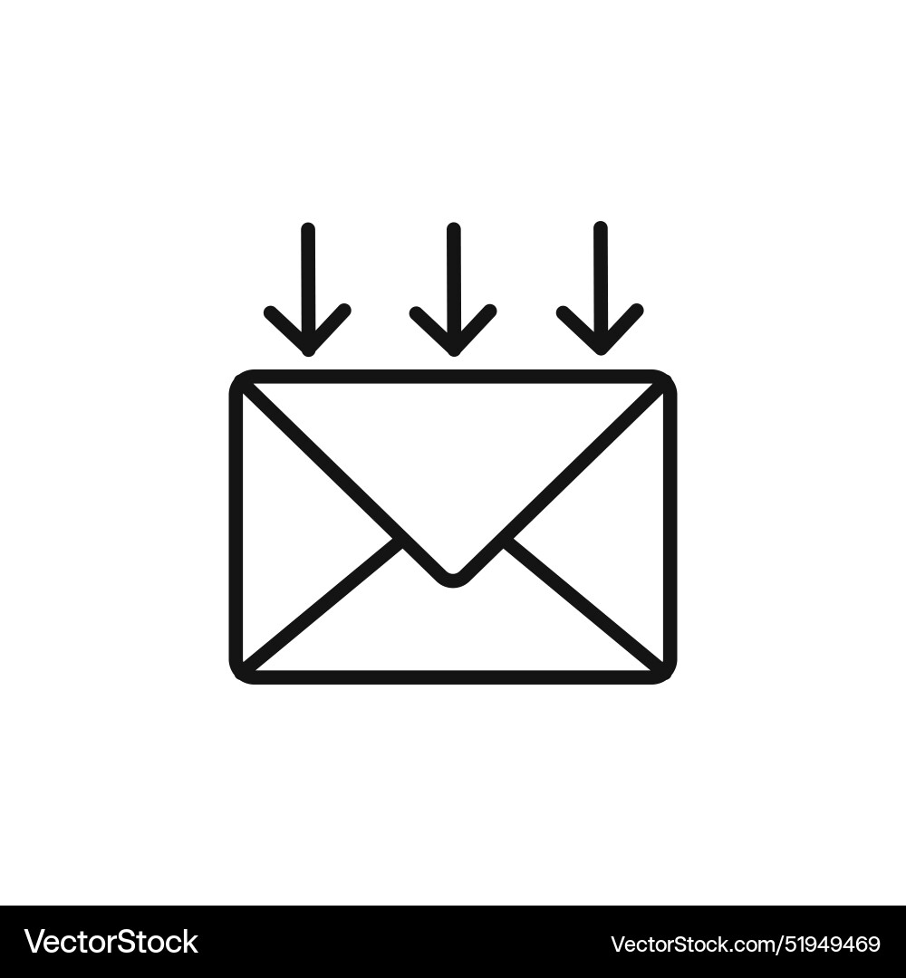 Envelope mail drop logo sign outline Royalty Free Vector
