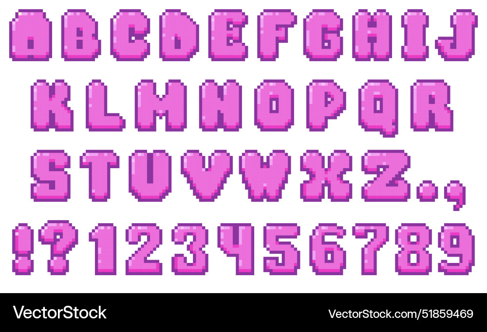 Game 8-bit pixel typeface retro arcade video game Vector Image