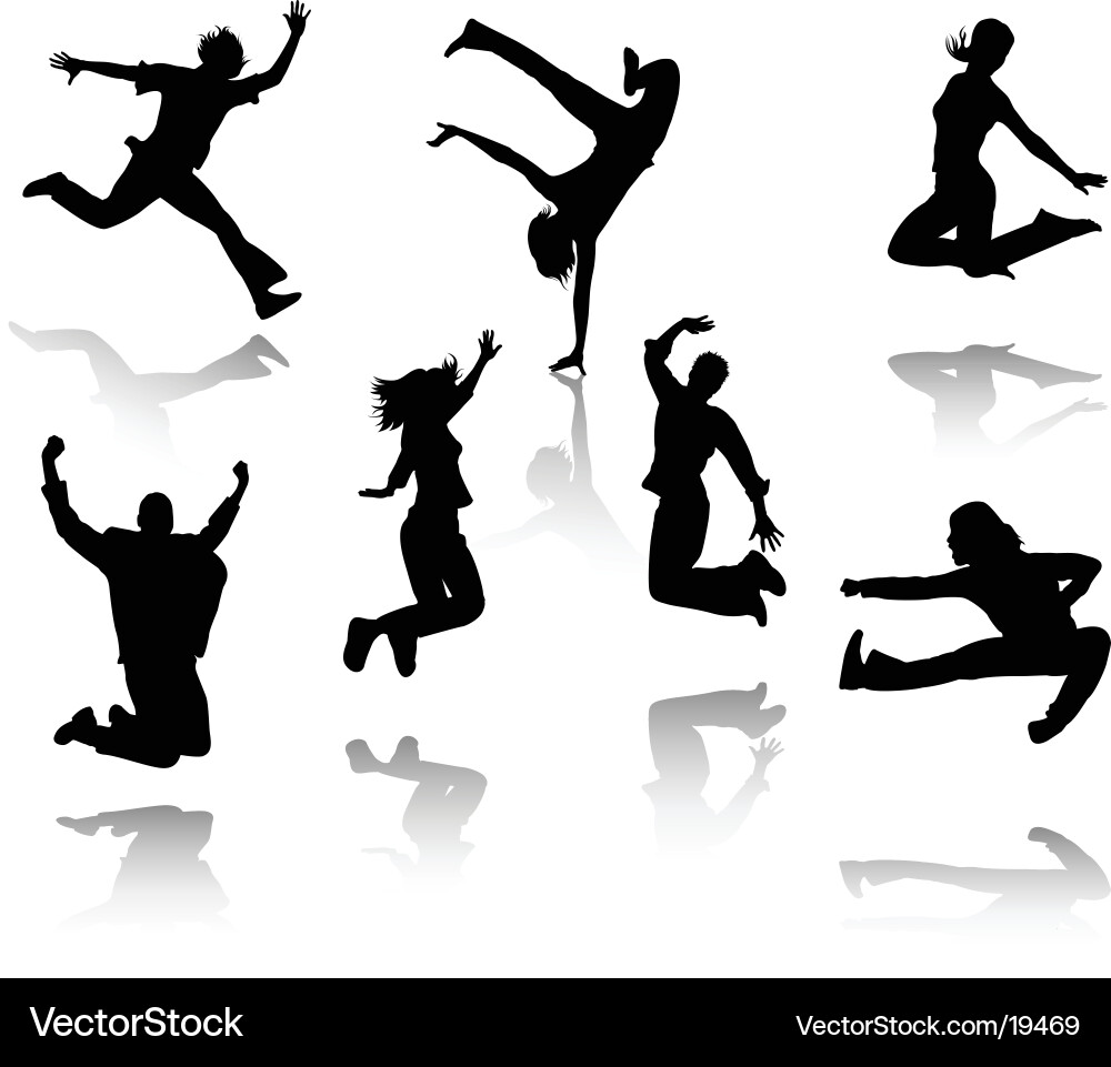 Jumping people Royalty Free Vector Image - VectorStock