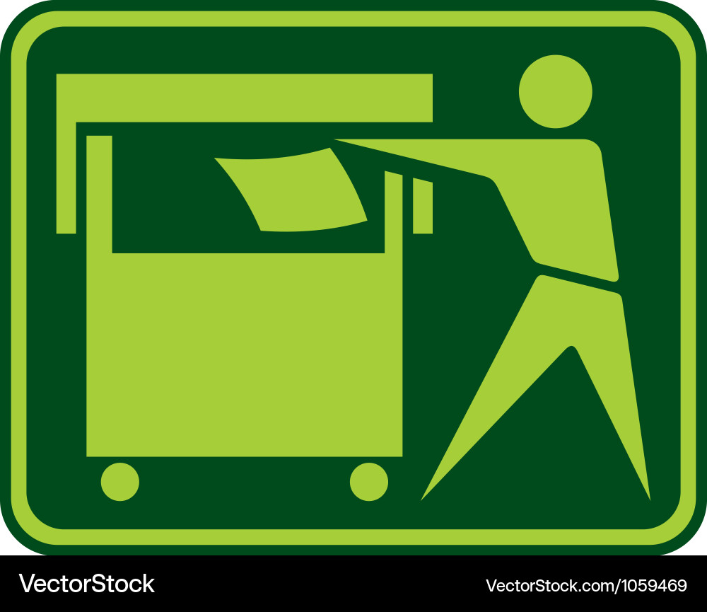 Recycling sign label Royalty Free Vector Image