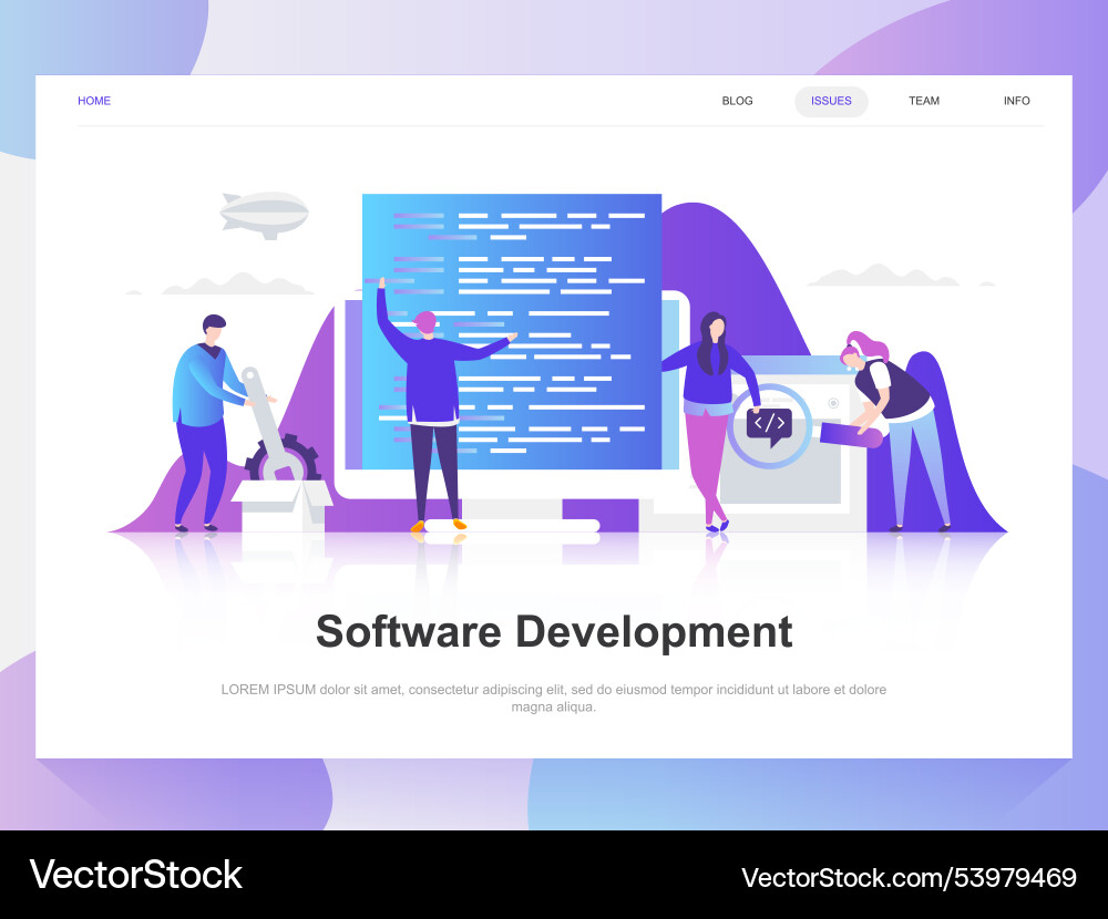 Software development modern flat design concept Vector Image
