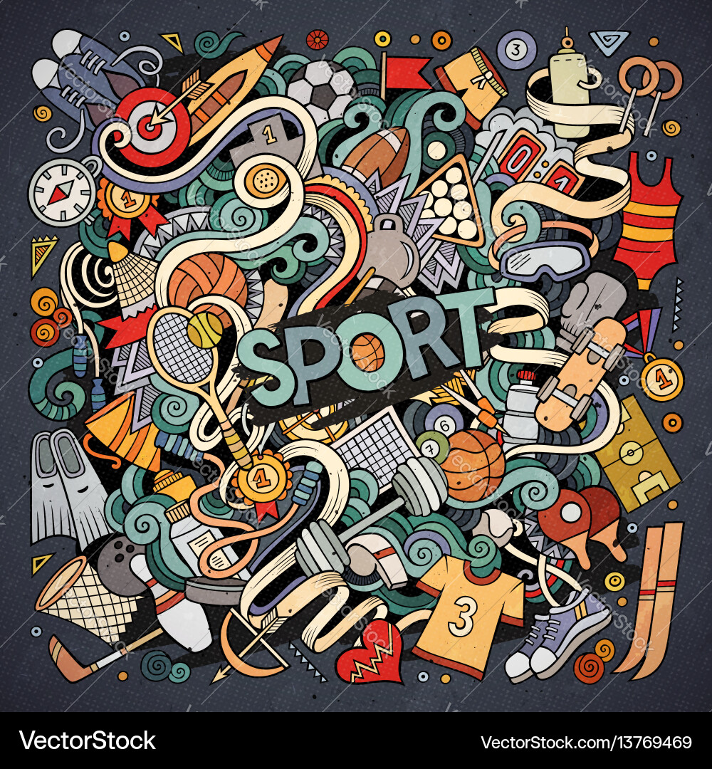 Sport Doodle Collection Royalty Free Vector Image