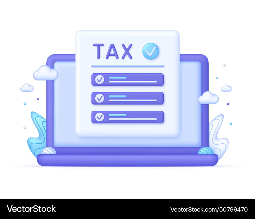 3d tax form filling Royalty Free Vector Image - VectorStock