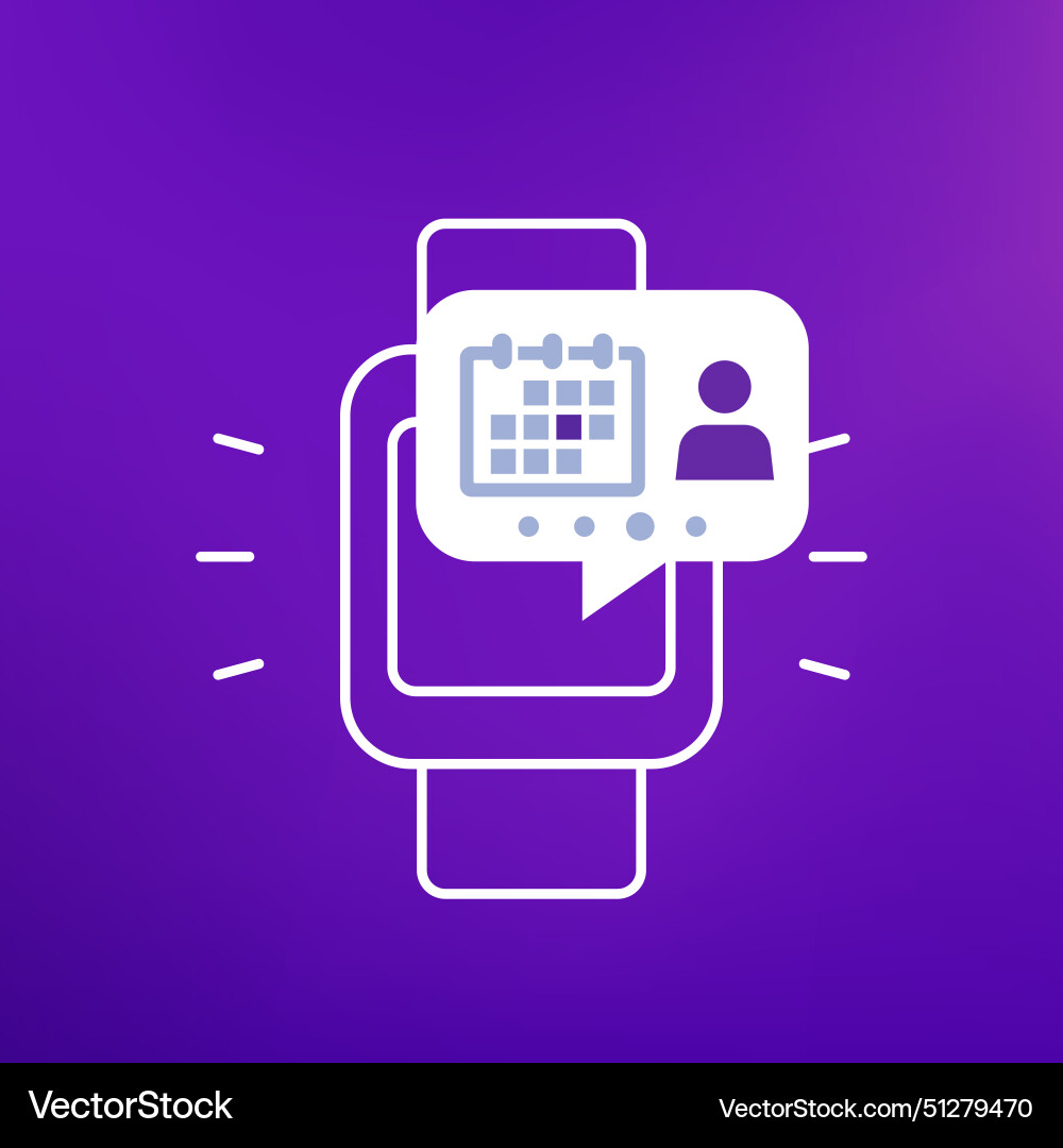 Appointment book a meeting icon with smart watch Vector Image