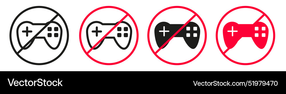 Gaming restriction icon for enforcing no play Vector Image
