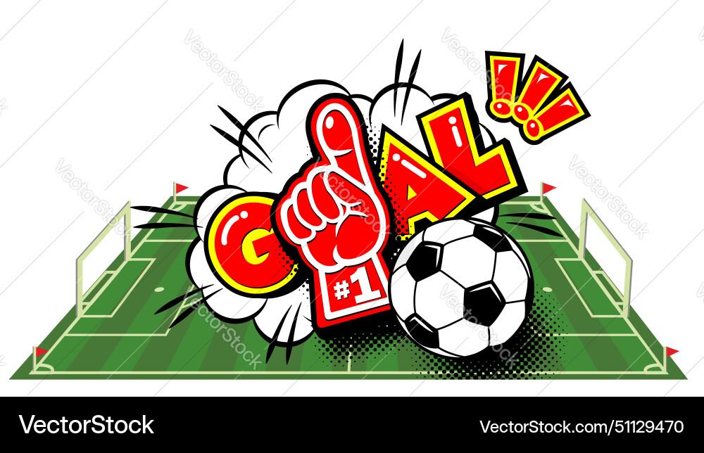 Goal football comic icon Royalty Free Vector Image