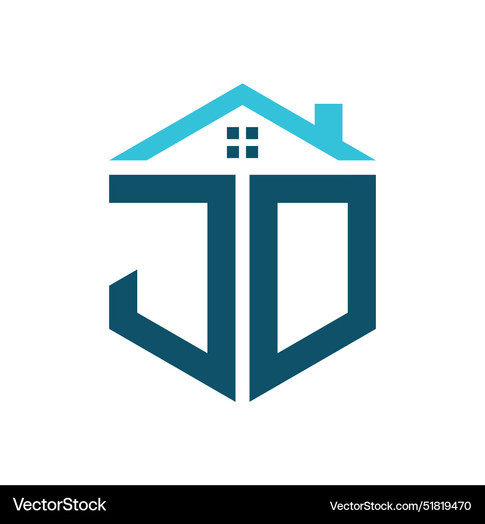 Jd house logo design template letter Royalty Free Vector