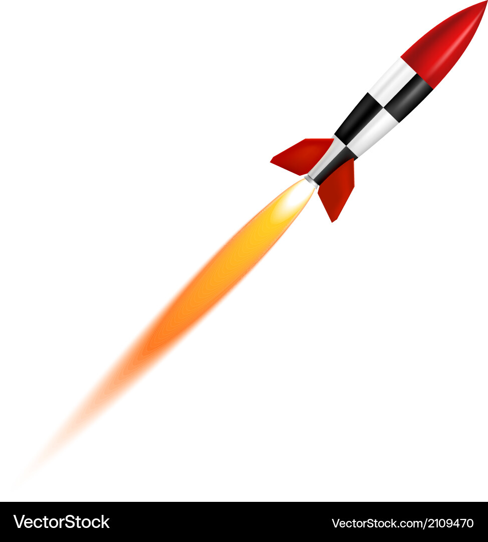 Rocket Launch - White Background Royalty Free Vector Image