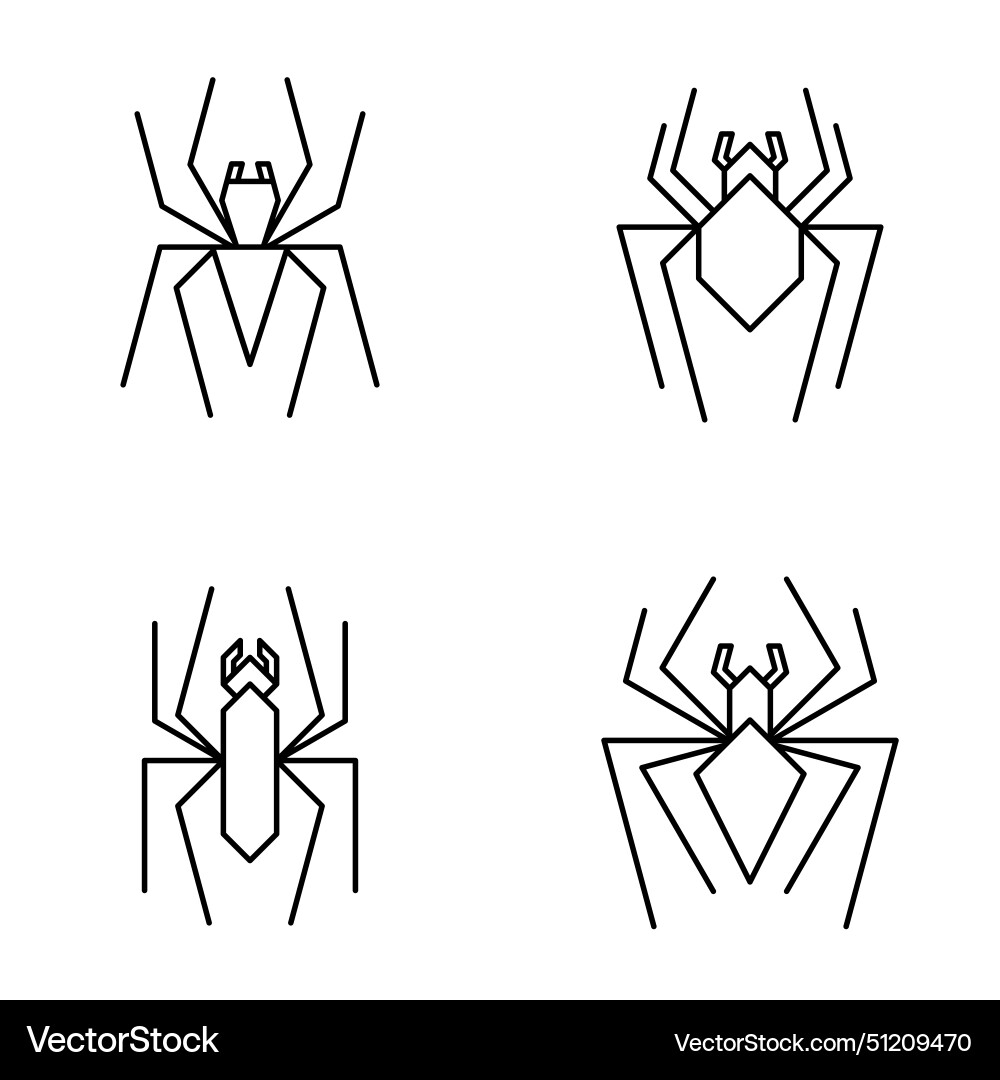 Set of spider logo Royalty Free Vector Image - VectorStock