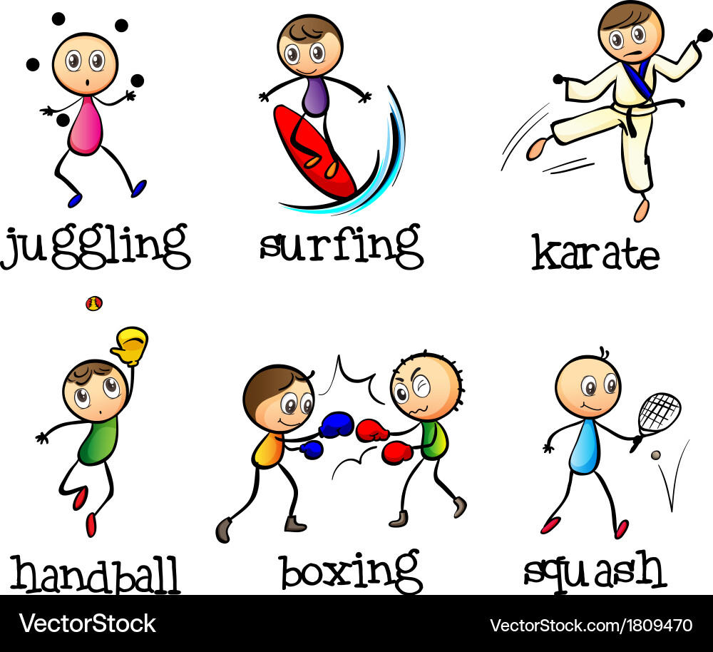 Six different sports Royalty Free Vector Image