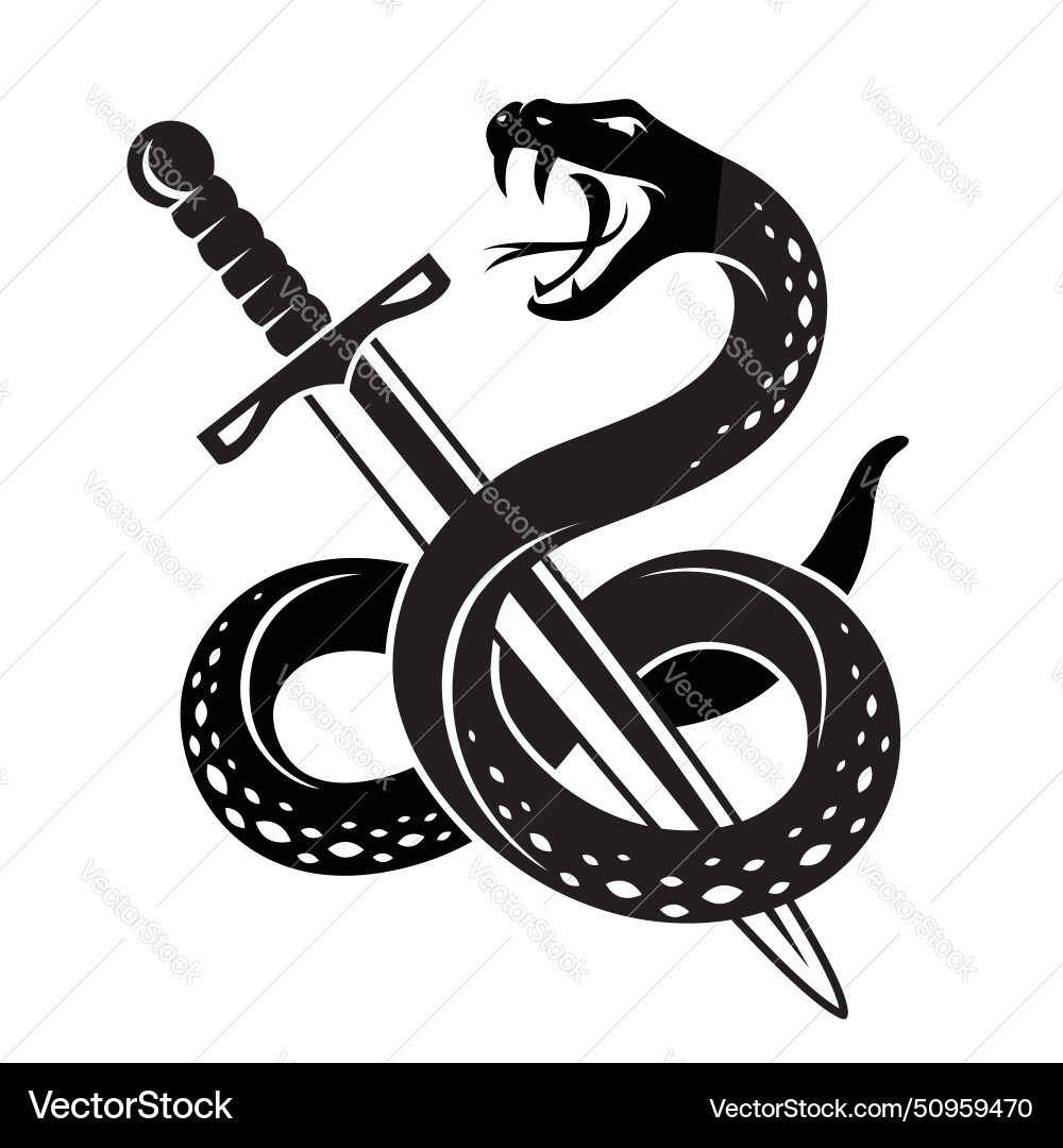 Snake and sword Royalty Free Vector Image - VectorStock