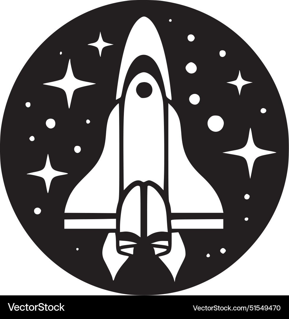 Space - minimalist and flat logo Royalty Free Vector Image