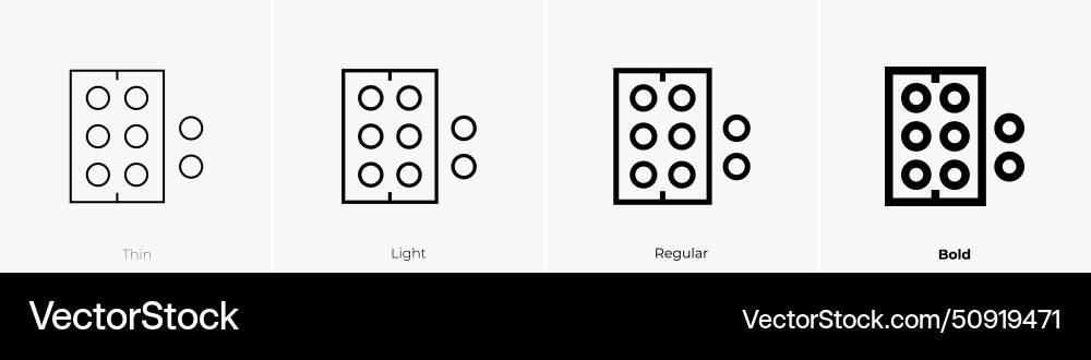 Blister icon thin light regular and bold style Vector Image