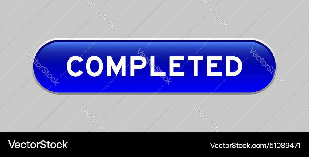 Blue color capsule shape button with word Vector Image