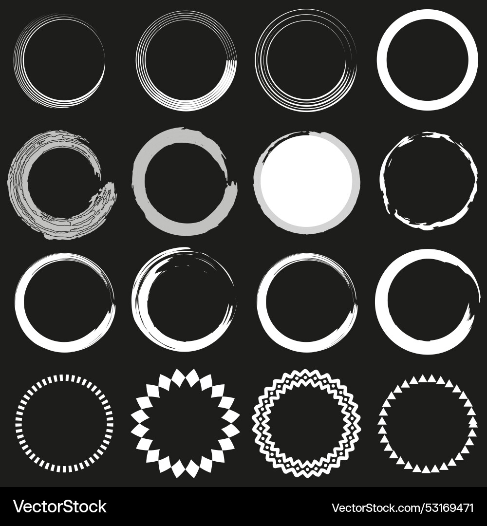 Collection of circular frames variety circle Vector Image