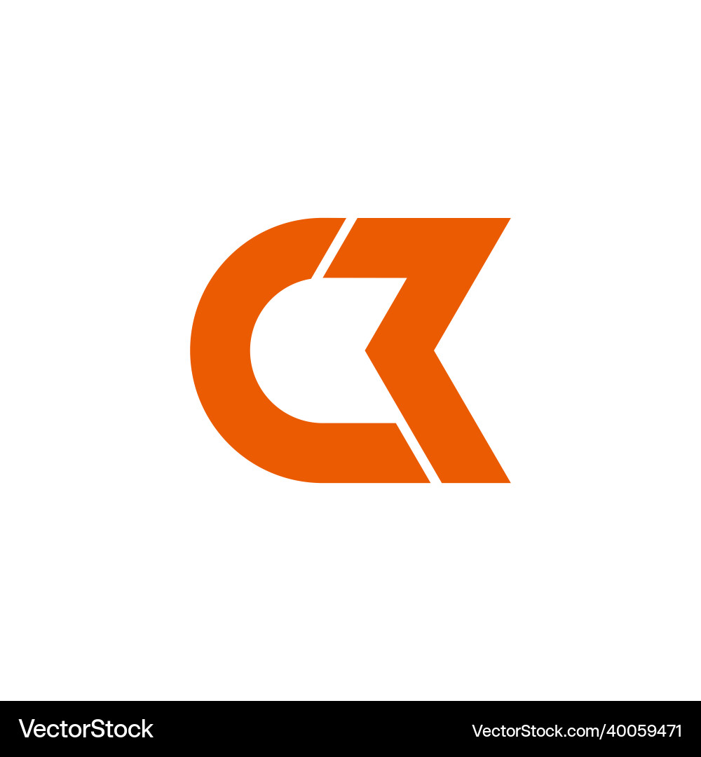 Cr Simple Geometric Link Logo Royalty Free Vector Image
