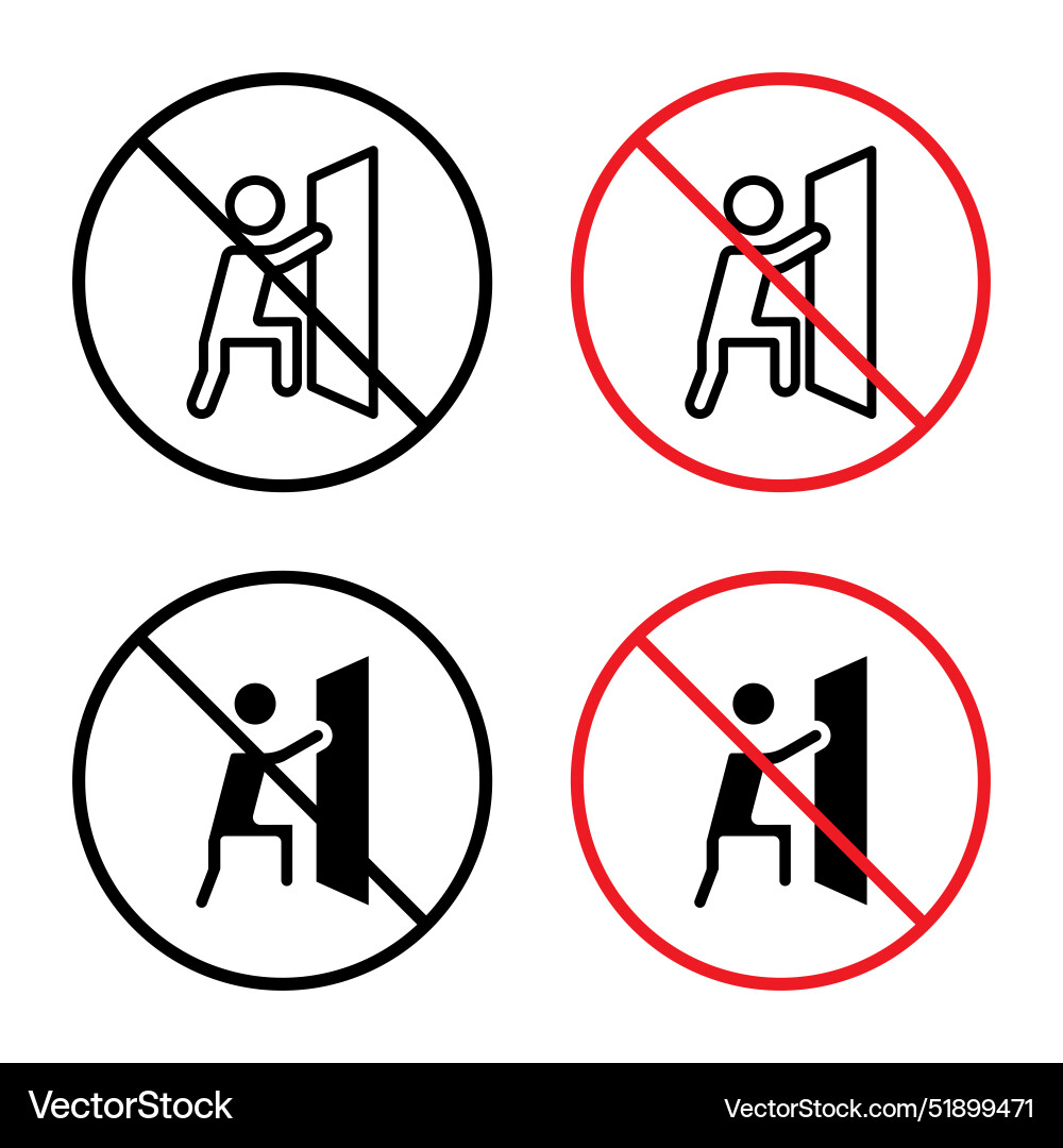 Do not push sign safety warning maintain order Vector Image