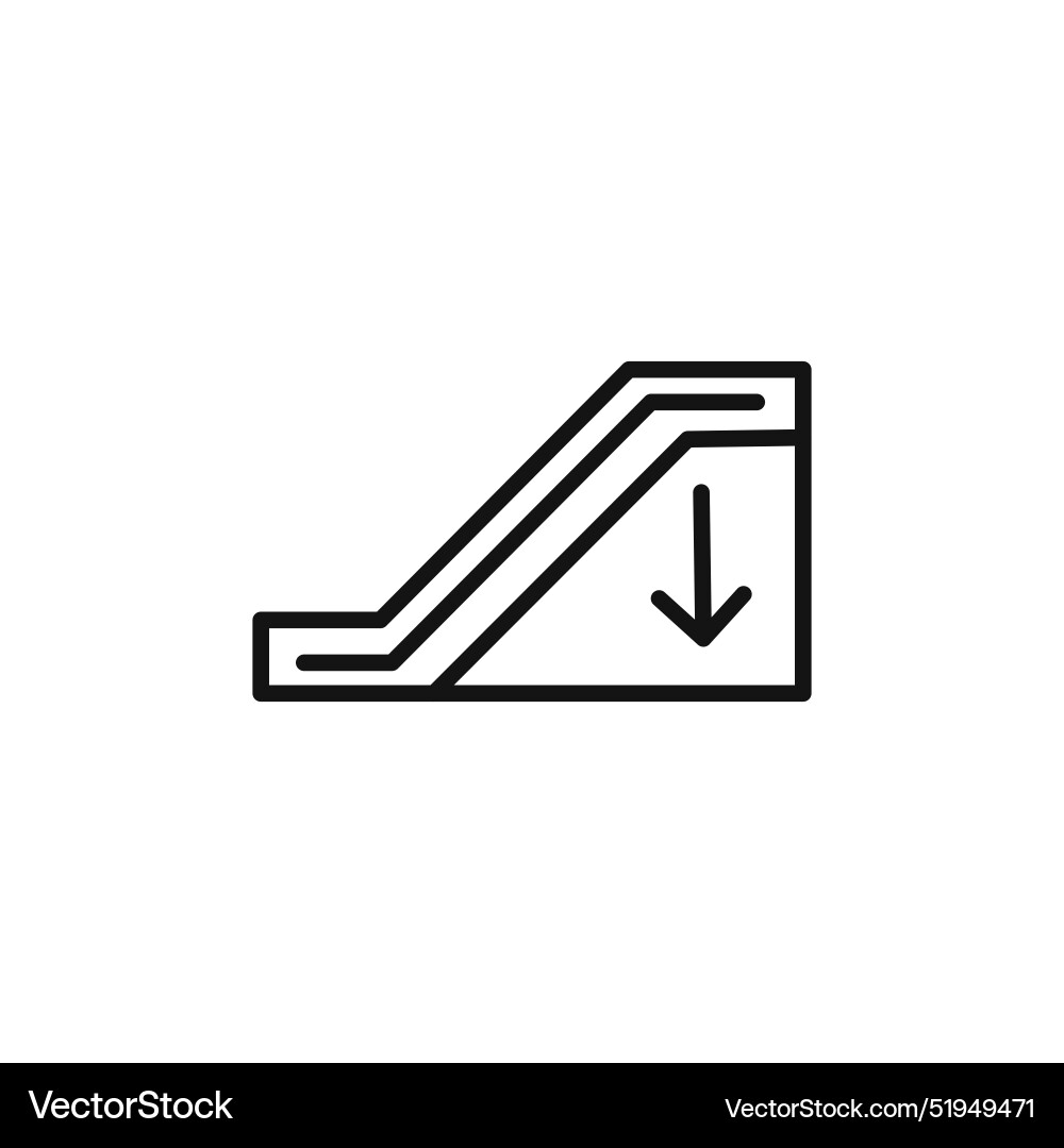 Escalator down logo sign outline Royalty Free Vector Image