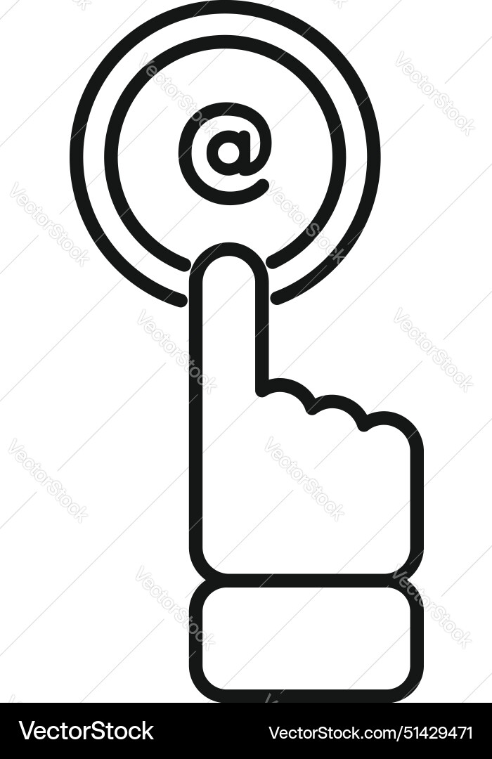 Hand clicking email icon concept Royalty Free Vector Image