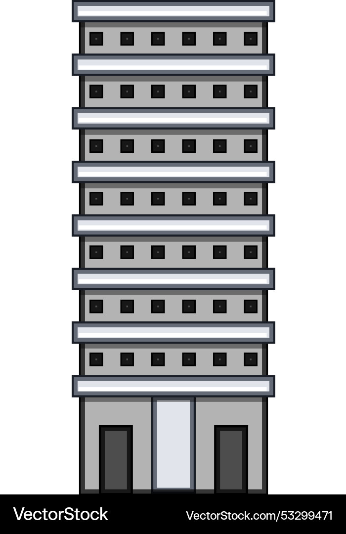 Highrise skyscraper cartoon Royalty Free Vector Image