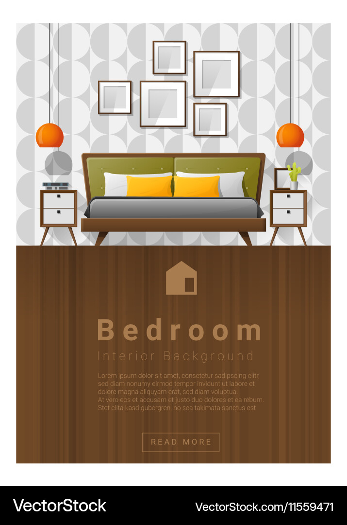 Interior design modern bedroom banner 5 Royalty Free Vector