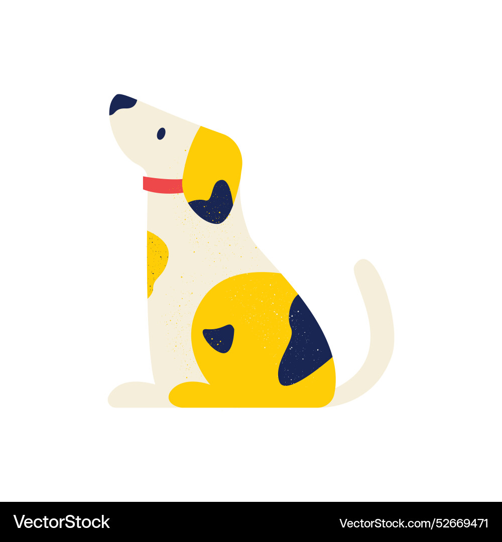 Isolated sitting dog Royalty Free Vector Image