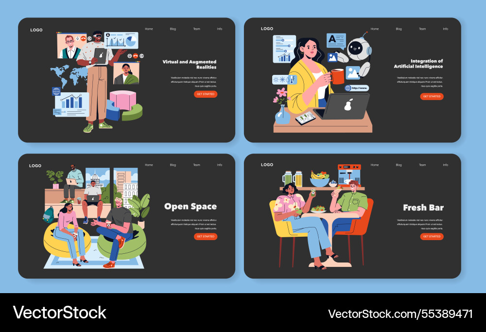 Modern office flat Royalty Free Vector Image - VectorStock