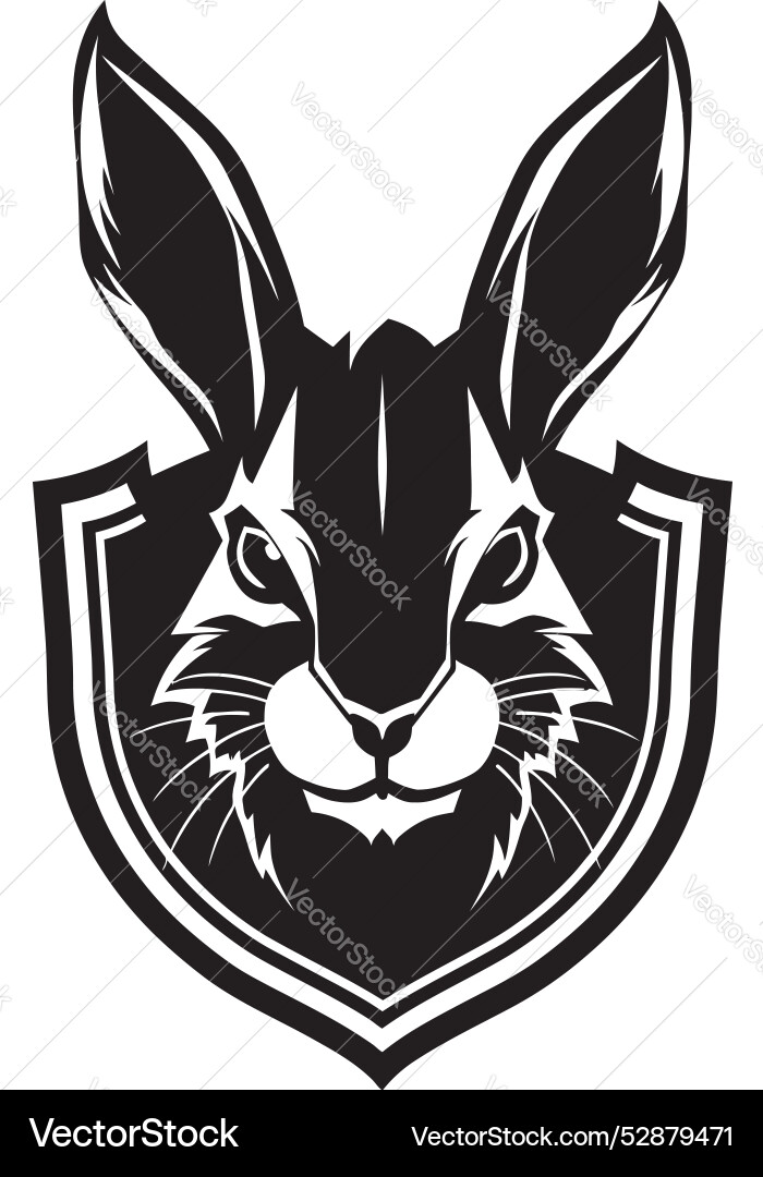 Modern rabbit silhouette logo bold black bunny Vector Image