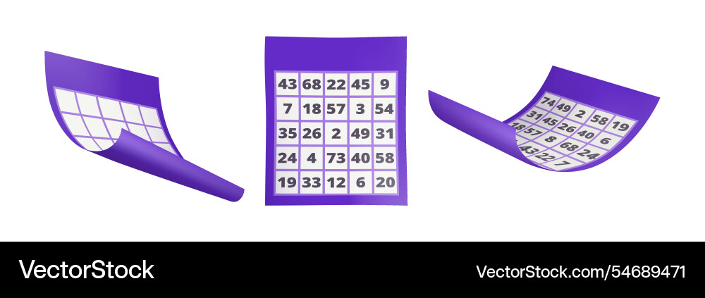 Realistic lottery ticket with numbers Royalty Free Vector