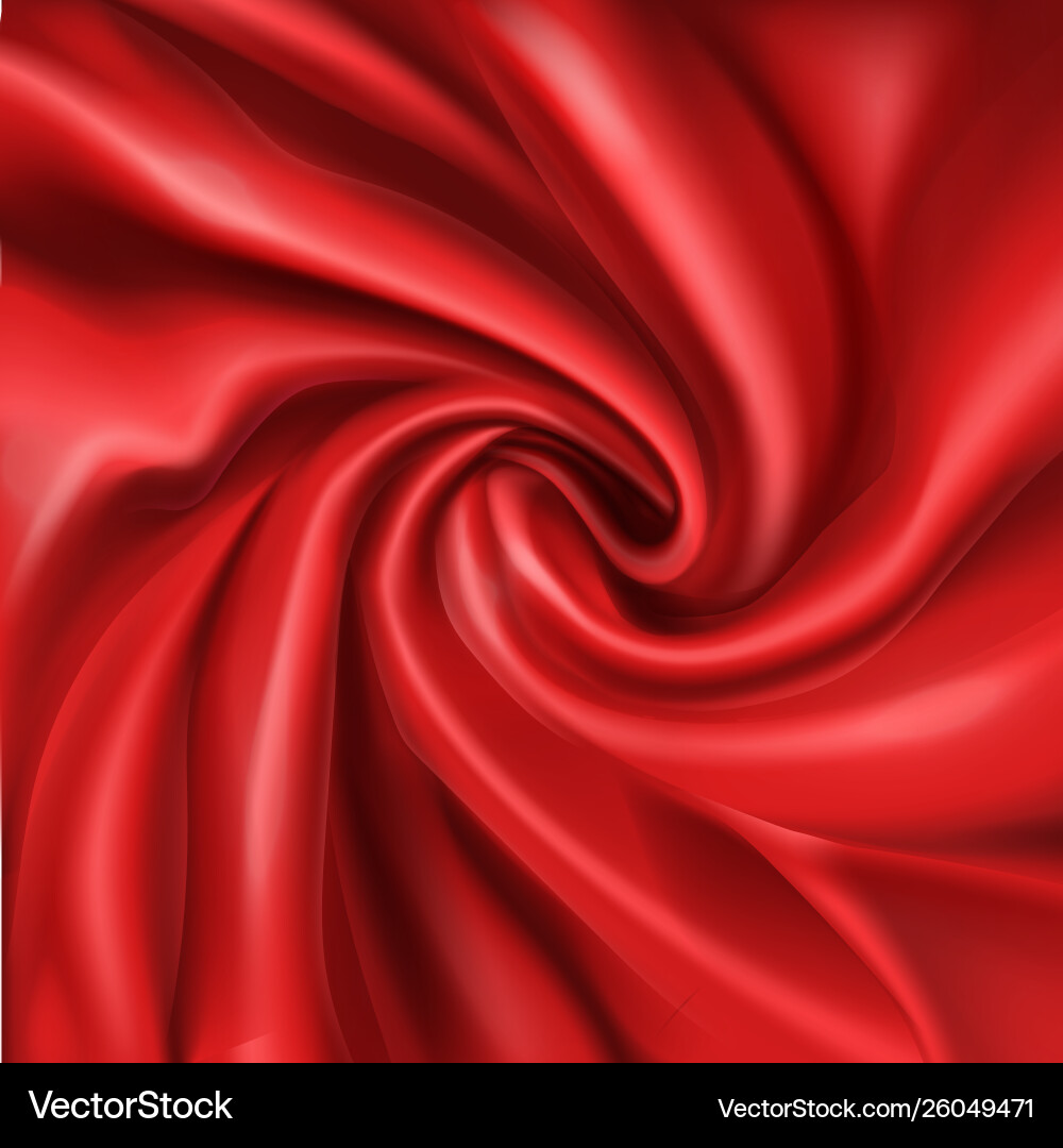 Red silk fabric with creases realistic Royalty Free Vector