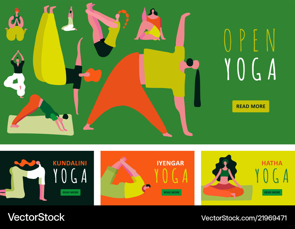 Yoga banners set Royalty Free Vector Image - VectorStock