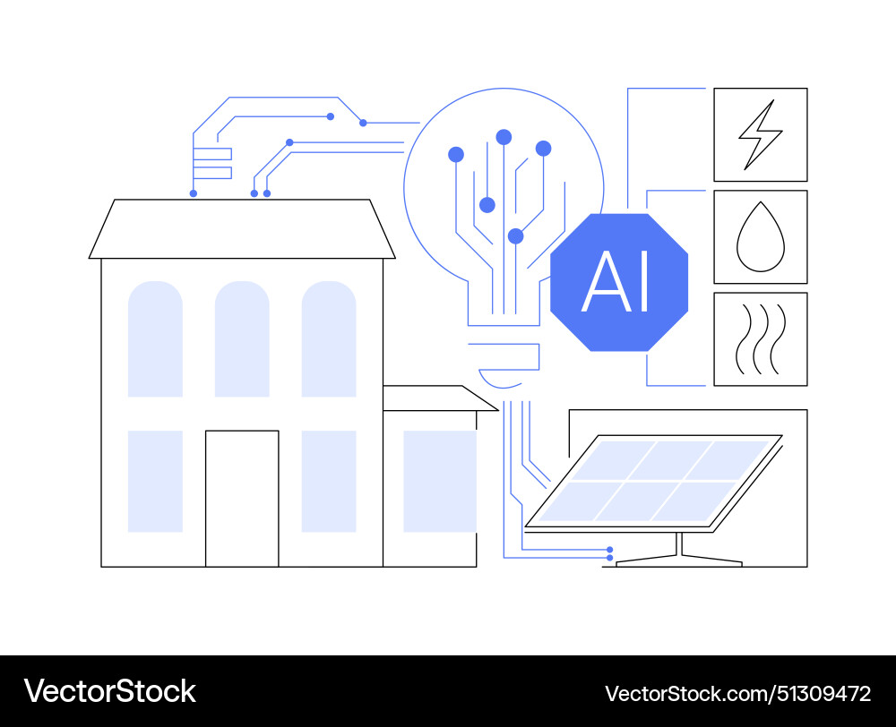 AI for Hotel Energy Optimization Royalty Free Vector Image
