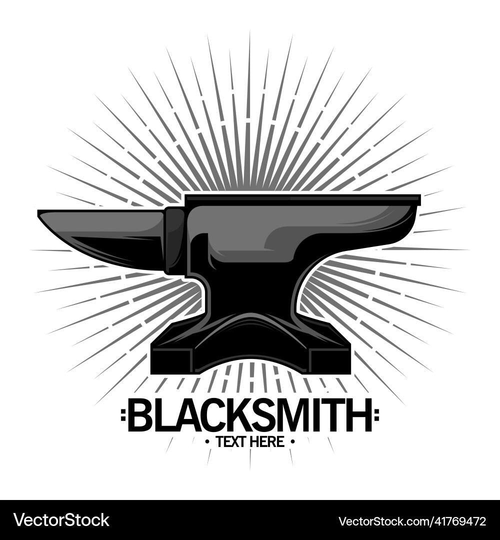 Blacksmith simple logo Royalty Free Vector Image