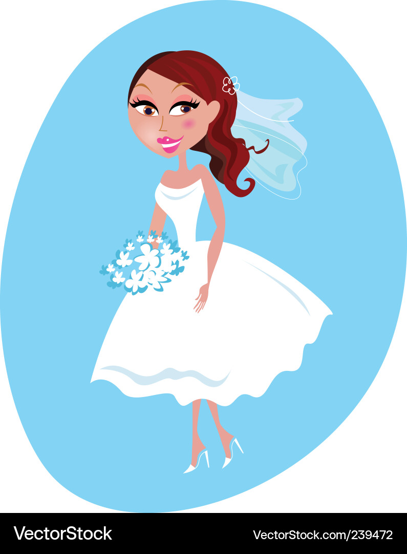 Cartoon bride Royalty Free Vector Image - VectorStock