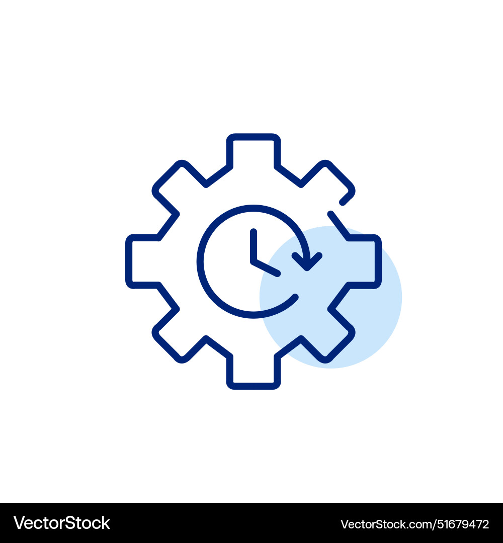 Cogwheel clock and refresh arrow time management Vector Image